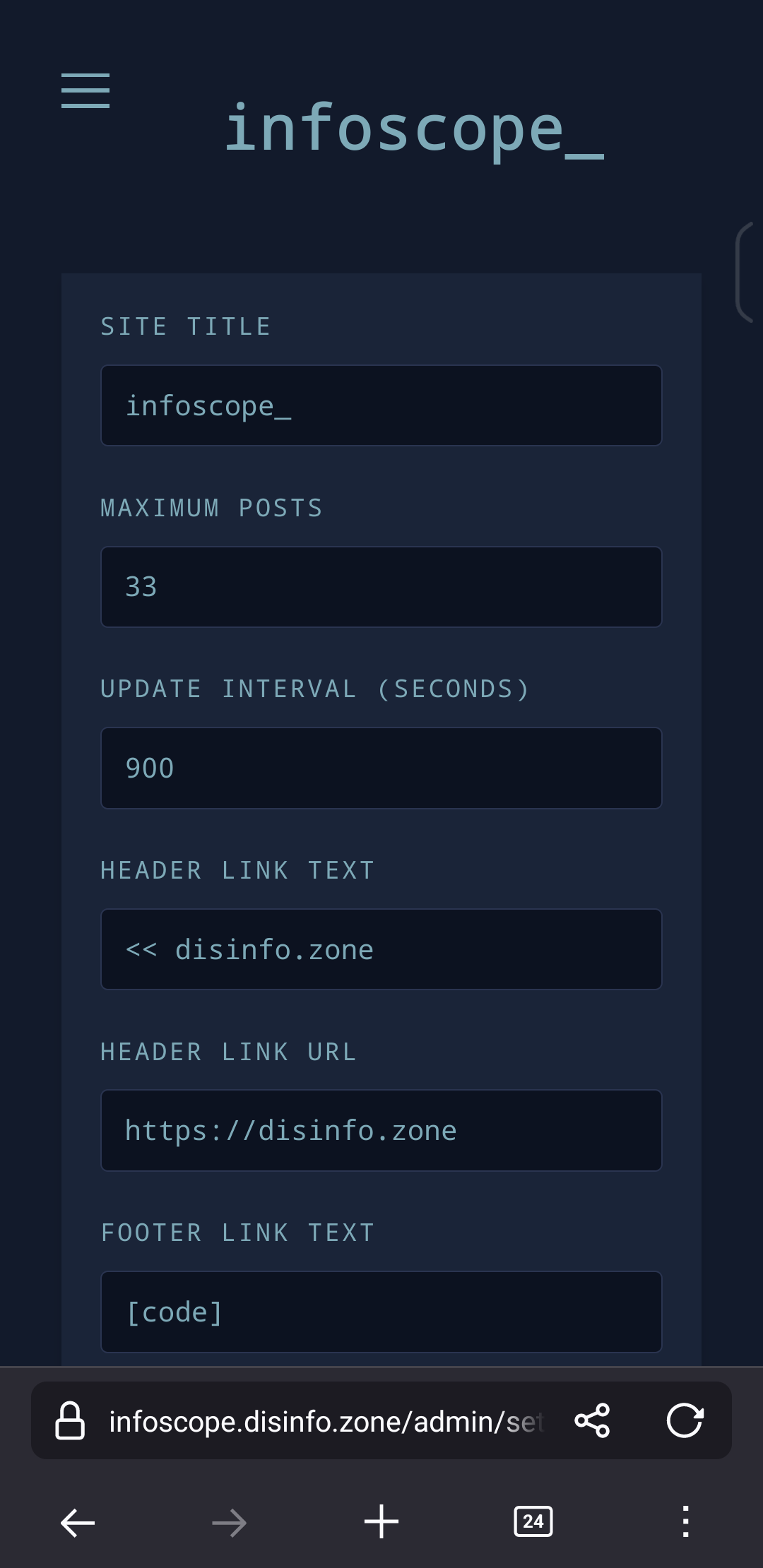 GitHub - disinfo-zone/infoscope: Infoscope is a minimalist public RSS ...